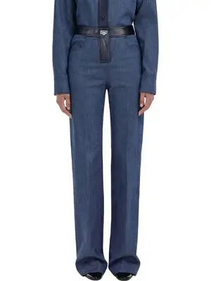 FERRAGAMO Cotton Trousers - Blue