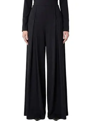 Max Mara Wide Leg Pleated Trousers - Black