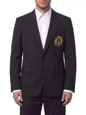 Dolce & Gabbana Single Breasted Virgin Wool Blazer - Black