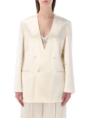 Alberta Ferretti Double Breasted Blazer - Ivory