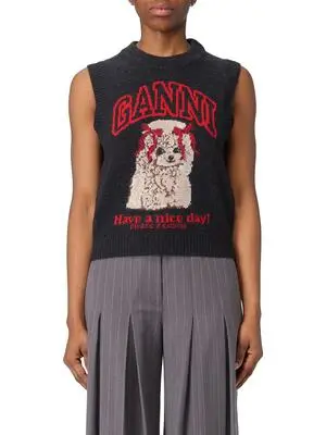 GANNI Knit Vest - Black