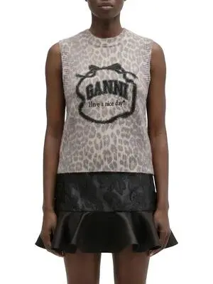 GANNI Knit Vest - Brown