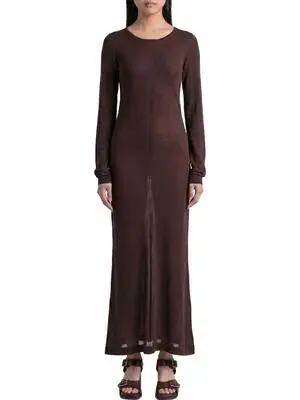 LEMAIRE Long Sleeve Maxi Dress - Brown