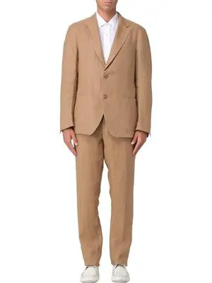 LARDINI Single-breasted Suit In Pure Linen With Two-button Jacket And Patch Pockets - Beige