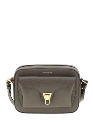 COCCINELLE Leather Crossbody Bag With Turn Lock - Mud