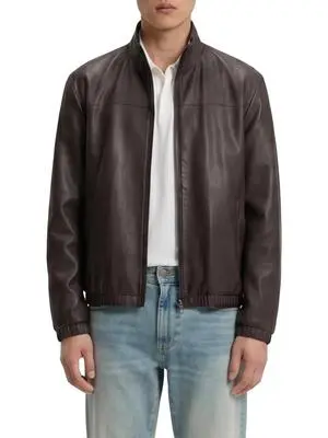 BOSS Vintage-style Leather Jacket - Brown