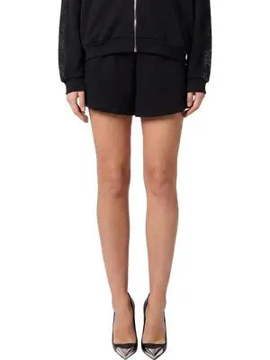Philipp Plein Cotton Sports Shorts With Hexagon Logo - Black