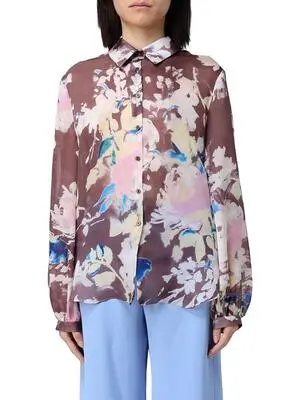 HANITA Printed Recycled Fabric Shirt - Ebony