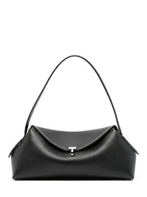 TOTEME T-lock Flared Leather Shoulder Bag With Signature Turn-lock Closure - Black