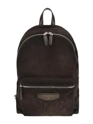 Santoni Suede Backpack - Brown
