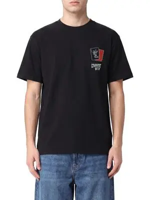 Carhartt Work In Progress Graphic Print Cotton T-shirt With Contrasting Logo - Grey