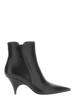GIANVITO ROSSI Leather Ankle Boots - Black