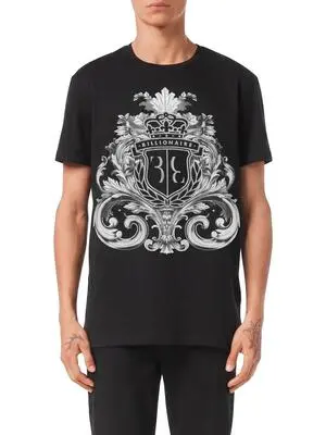 BILLIONAIRE Printed Cotton T-shirt - Black