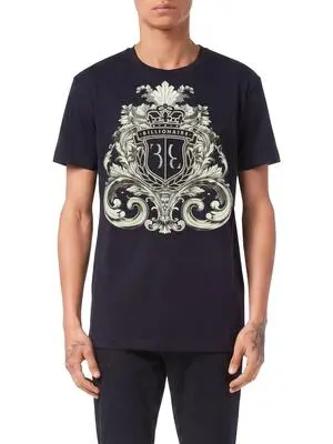 BILLIONAIRE Printed Cotton T-shirt - Blue