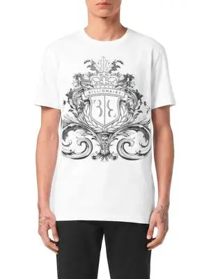 BILLIONAIRE Printed Cotton T-shirt - White