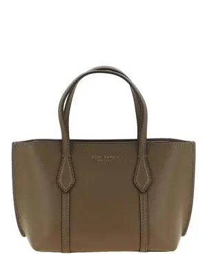Tory Burch Perry Small Grained Leather Tote Bag With Removable Strap - Brown