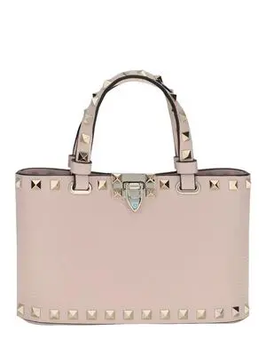 Valentino Garavani Rockstud Grained Calf Leather Mini Handbag - Quartz
