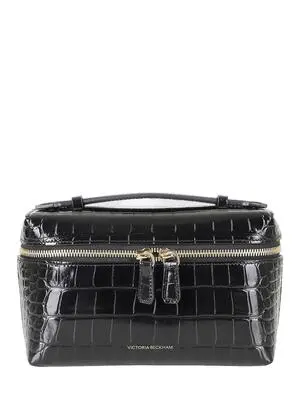 Victoria Beckham Croc Effect Vanity Case - Black