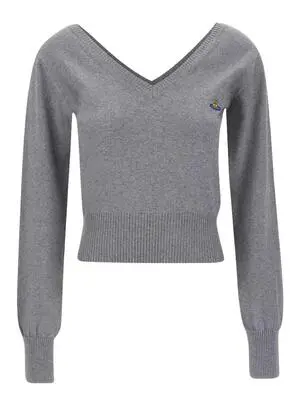 VIVIENNE WESTWOOD Beatrice V-neck Sweater - Grey