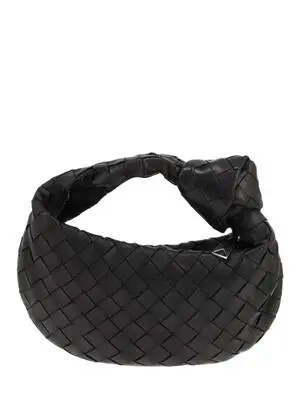 Bottega Veneta 2020s Mini Jodie Intrecciato Clutch Bag - Black