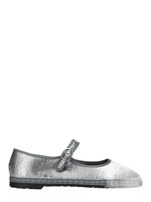 FLABELUS Lavinia Mary Jane Flats - Silver