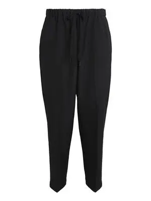 MAISON MARGIELA Cotton Pleated Drawstring Trousers - Black