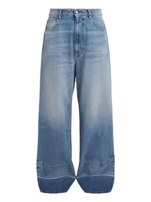 MAISON MARGIELA Paneled Wide-leg Jeans - Blue