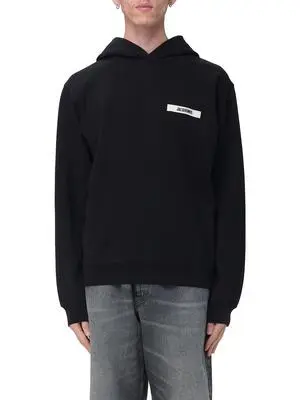 Jacquemus Relaxed Fit Cotton Hoodie With Logo And Dropped Shoulders - Black