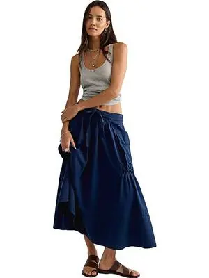 Free People We The Free Trailblazer Cargo Midi Skirt - Deeper Iris