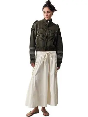 Free People We The Free Trailblazer Cargo Midi Skirt - Ivory