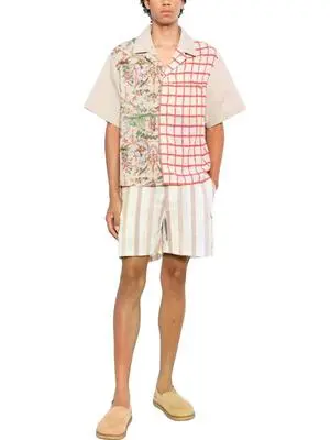 YOUNG N SANG Patchwork Floral-print Shirt - Neutrals