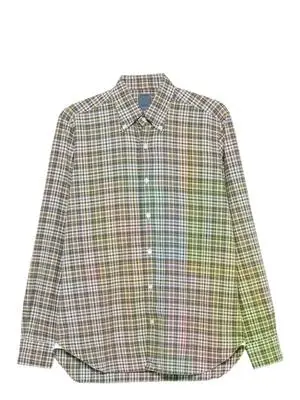 BARBA NAPOLI Check-pattern Button-down Shirt - Neutrals