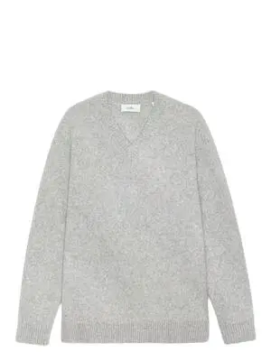 LES DEUX Mélange V-neck Sweater - Grey