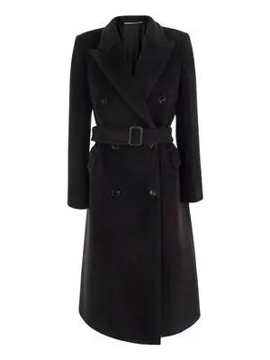 Tagliatore Double-breasted Belted Coat - Brown