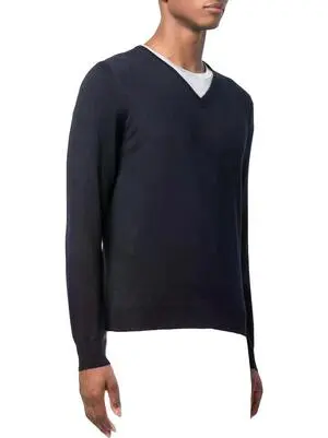 FILERIA Wool V-neck Jumper - Blue