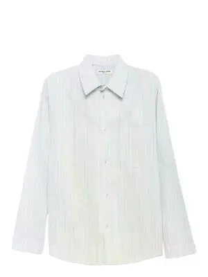 YOUNG N SANG Striped Seersucker Shirt - Blue