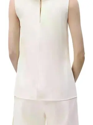 Adam Lippes Silk Scarf Neck Top - Neutrals