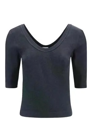 Brunello Cucinelli Fine-ribbed T-shirt - Grey
