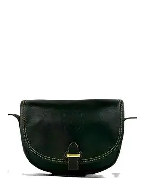 Loewe 2000-2026 Leather Anagram Crossbody Bag - Black