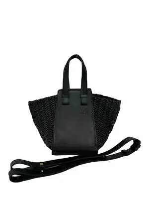 Loewe 2010-2026 Woven Leather Trim Compact Hammock Bag Satchel - Blue
