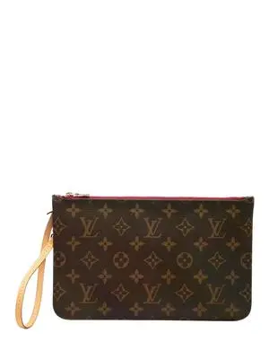 LOUIS VUITTON 2014 Monogram Neverfull Mm Pouch Clutch Bag - Brown