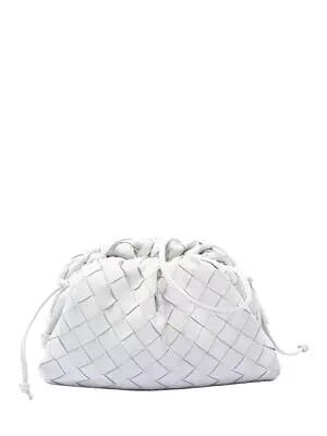 Bottega Veneta Nappa Intrecciato Mini Pouch Crossbody Bag - White