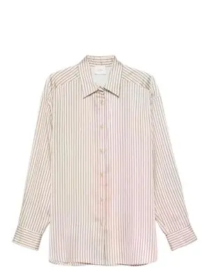 ALYSI Striped Long Sleeve Shirt - Neutrals