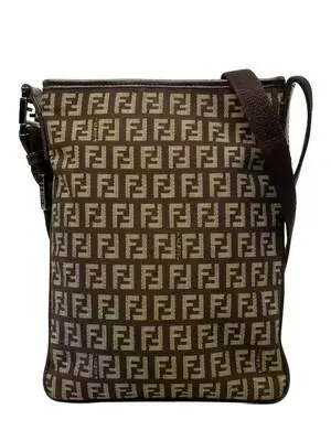 Fendi Zucchino Canvas Crossbody Bag - Brown