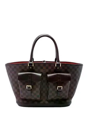 LOUIS VUITTON Damier Ebene Canvas Manosque Gm Tote Bag - Brown