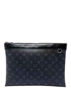 LOUIS VUITTON Monogram Eclipse Discovery Pochette Gm Clutch Bag - Black