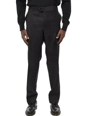 Corneliani Checked Flat-front Trousers - Grey