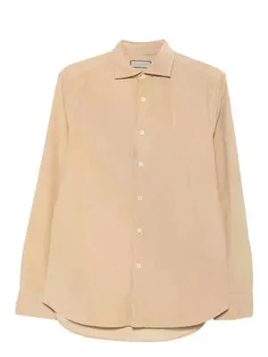 Canali Corduroy Long-sleeve Shirt - Neutrals