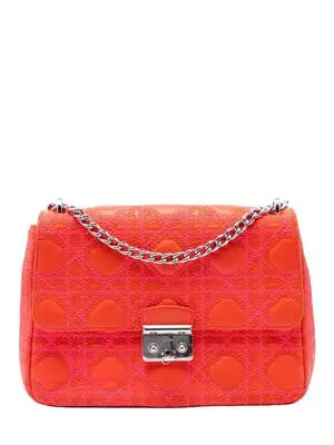 Dior 2013 Medium Embroidered Lambskin Cannage Miss Flap Shoulder Bag - Orange