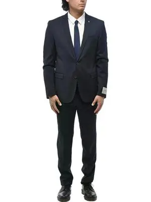 Corneliani Pin-detail Single-breasted Suit - Blue